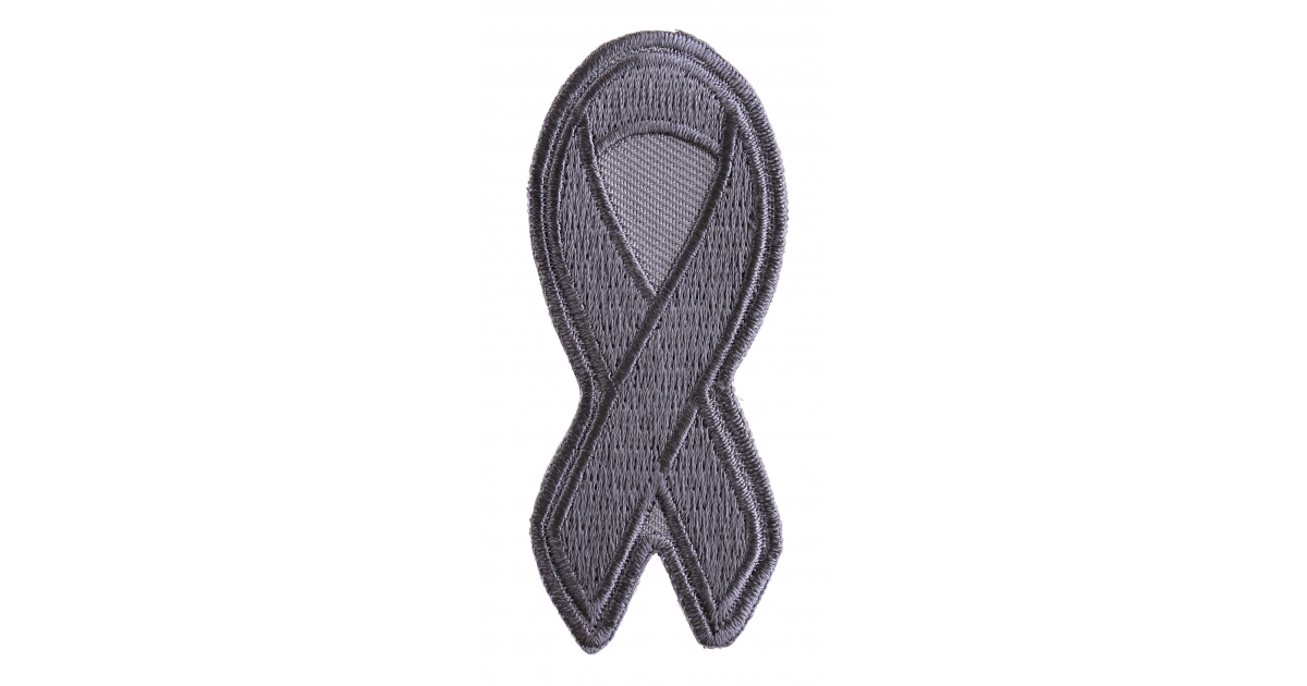 Gray Ribbon Embroidered Patch by Ivamis Patches