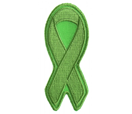 Green Ribbon Embroidered Patch by Ivamis Patches