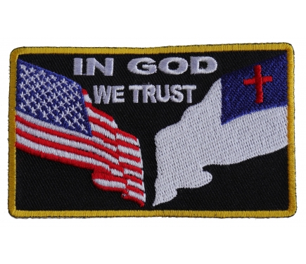 In God We Trust Christian American Flag Iron On Patch | Embroidered ...
