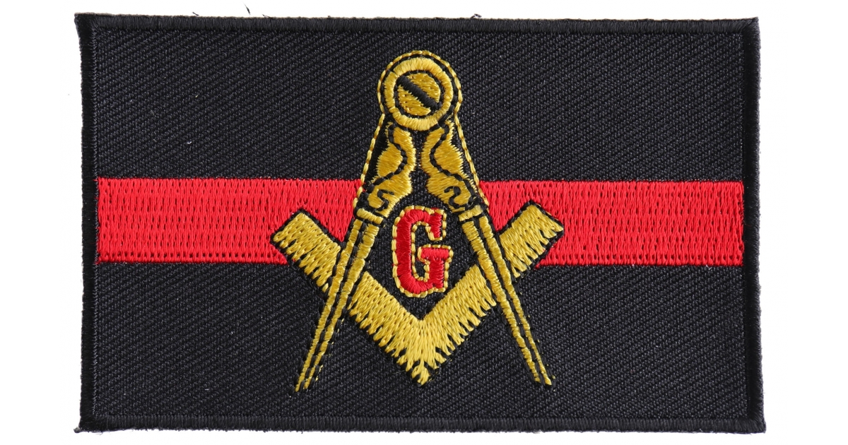 Masonic Thin Red Line For Firefighters Patch | Embroidered Patches by ...