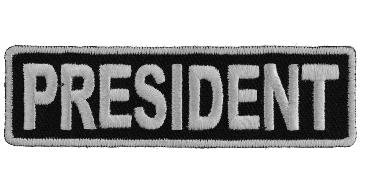 President Patch, Motorcycle Club Patches for Bikers by Ivamis Patches