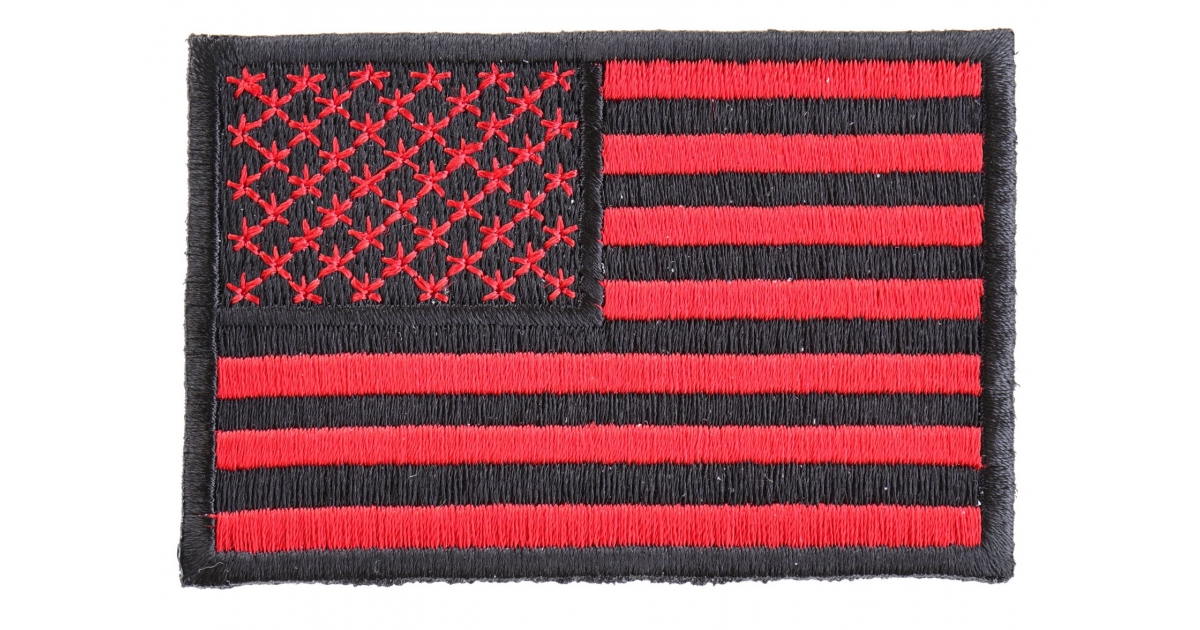 Red Black American Flag Patch | American Flag Patches -TheCheapPlace
