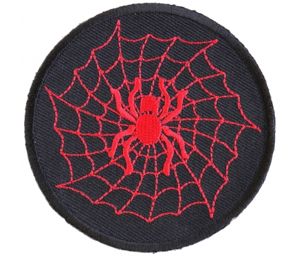 Iron On Red Spider and Web Patch | Embroidered Patches by Ivamis Patches
