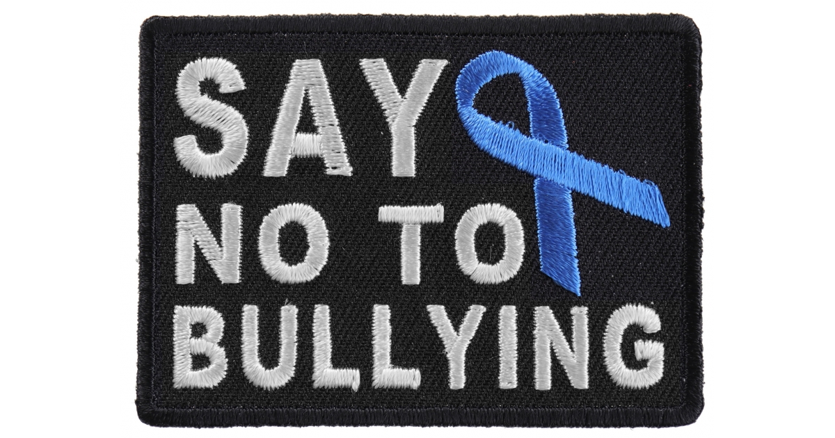 Say No To Bullying Blue Ribbon Patch | Support Ribbons -TheCheapPlace