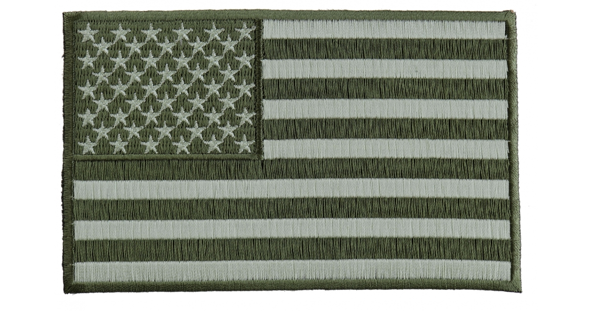 Subdued Green American Flag Patch by Ivamis Patches