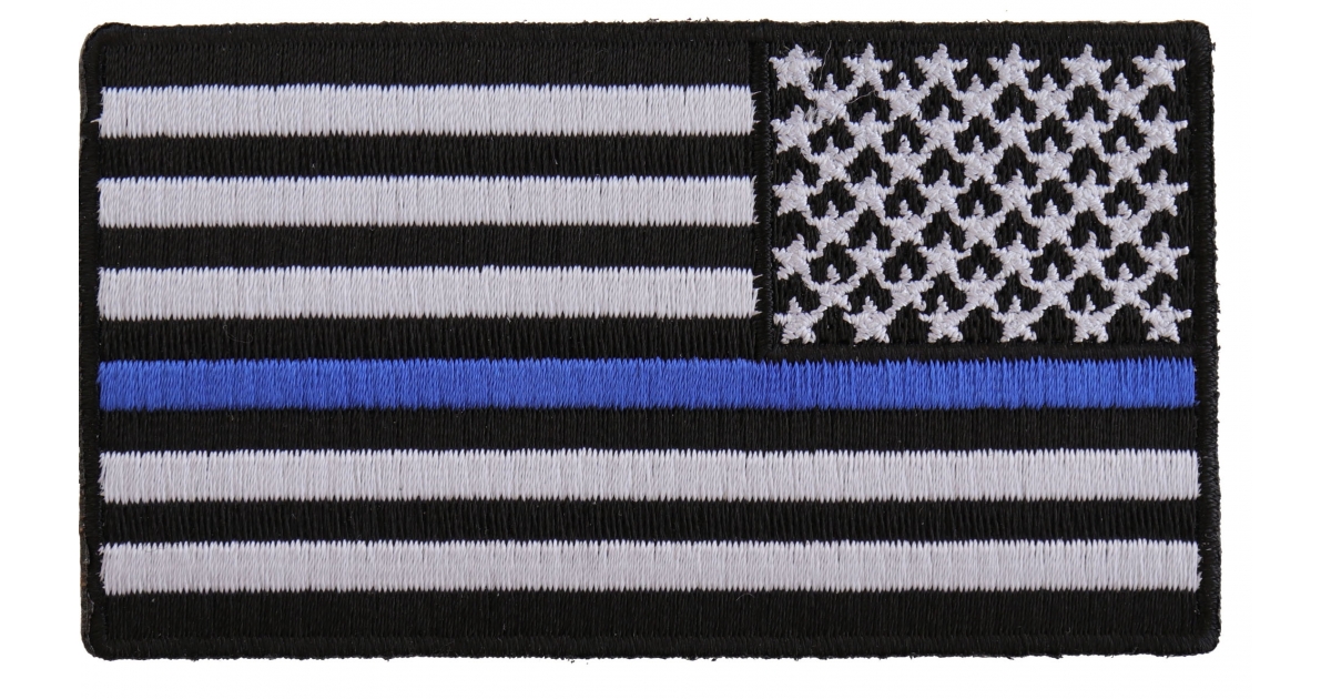 Thin Blue Line American Flag Reversed Patch | Embroidered Patches by ...