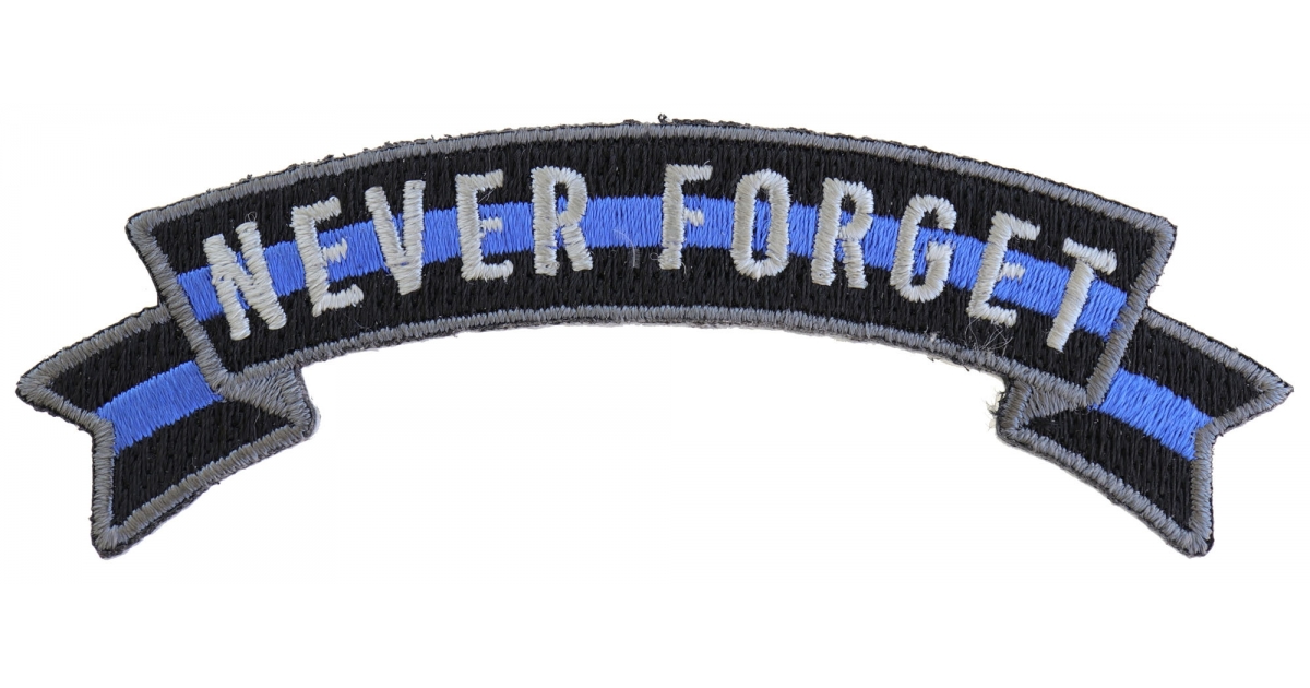 Thin Blue Line Never Forget Rocker Patch by Ivamis Patches