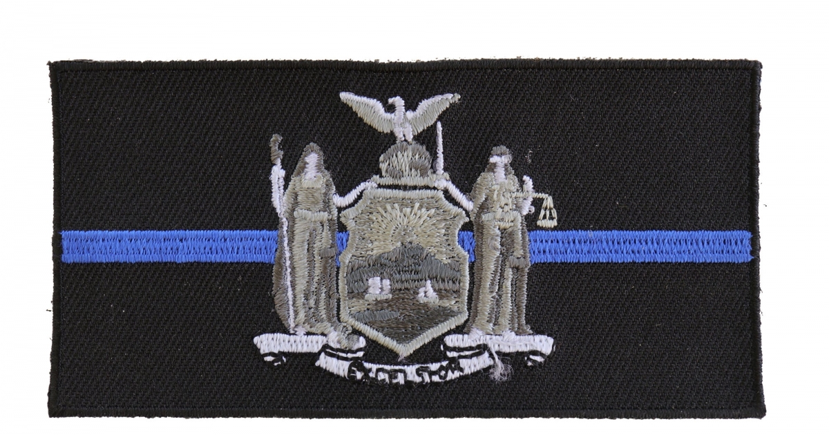 Thin Blue Line New York State Flag Patch For Law Enforcement ...