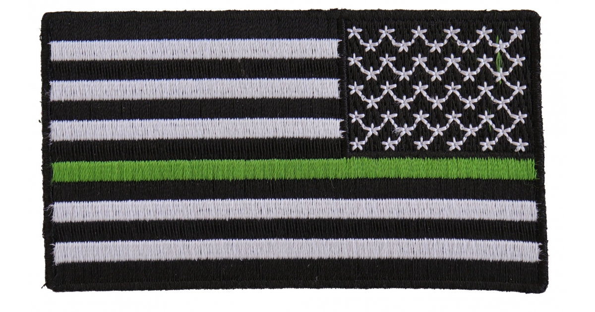 Thin Green Line American Flag Reversed Patch | American Flag Patches -TheCheapPlace