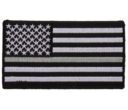 Thin Silver Line American Flag For Corrections | Embroidered Patches by ...