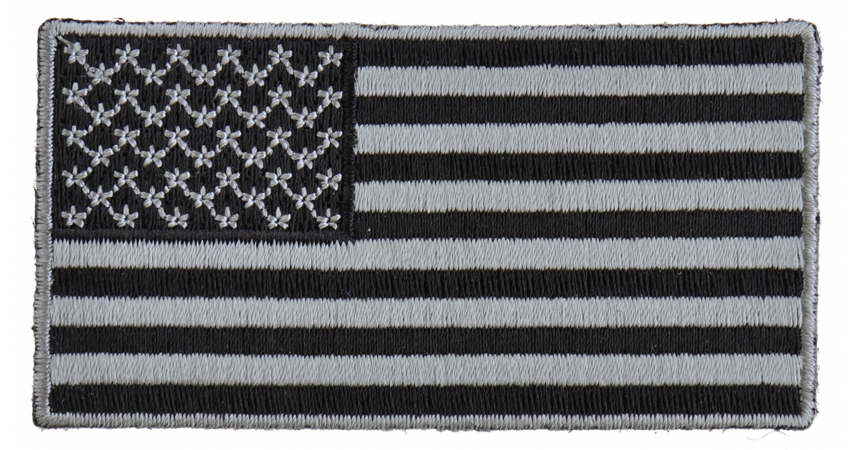 US Flag Patch Black and Gray 3 Inch by Ivamis Patches