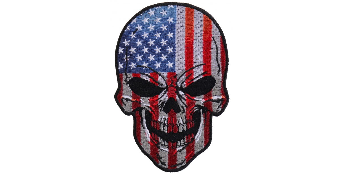 American Flag Skull Patch, Skull Patches by Ivamis Patches