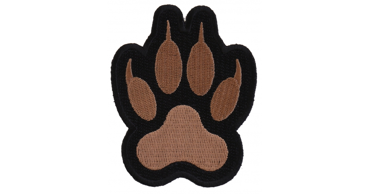 Canine Paw Print Iron on Patch - Iron on Bear Patches by Ivamis Patches