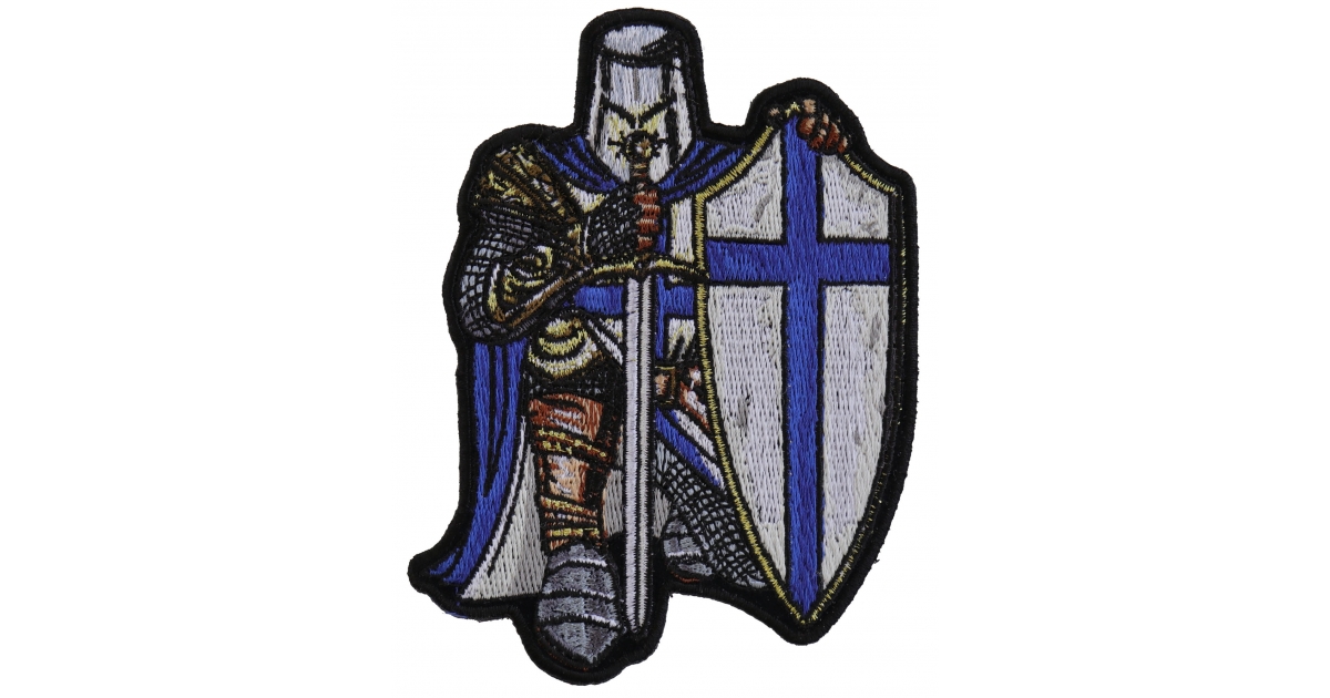 Blue Crusader Patch for Sewing on to Jackets by Ivamis Patches