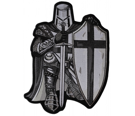 Kneeled Knight Patch, Large Christian Back Patches by Ivamis Patches
