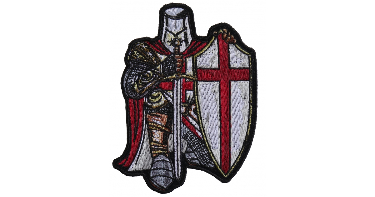 Red Knight Patch for Sewing or Ironing on to Jackets by Ivamis Patches