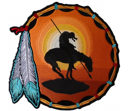 End of Trail Warrior Horse and Sunset Patch, Large Back Patches for ...