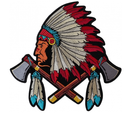 Indian Axes and Feathers Patch, Large Indian Patches by Ivamis Patches