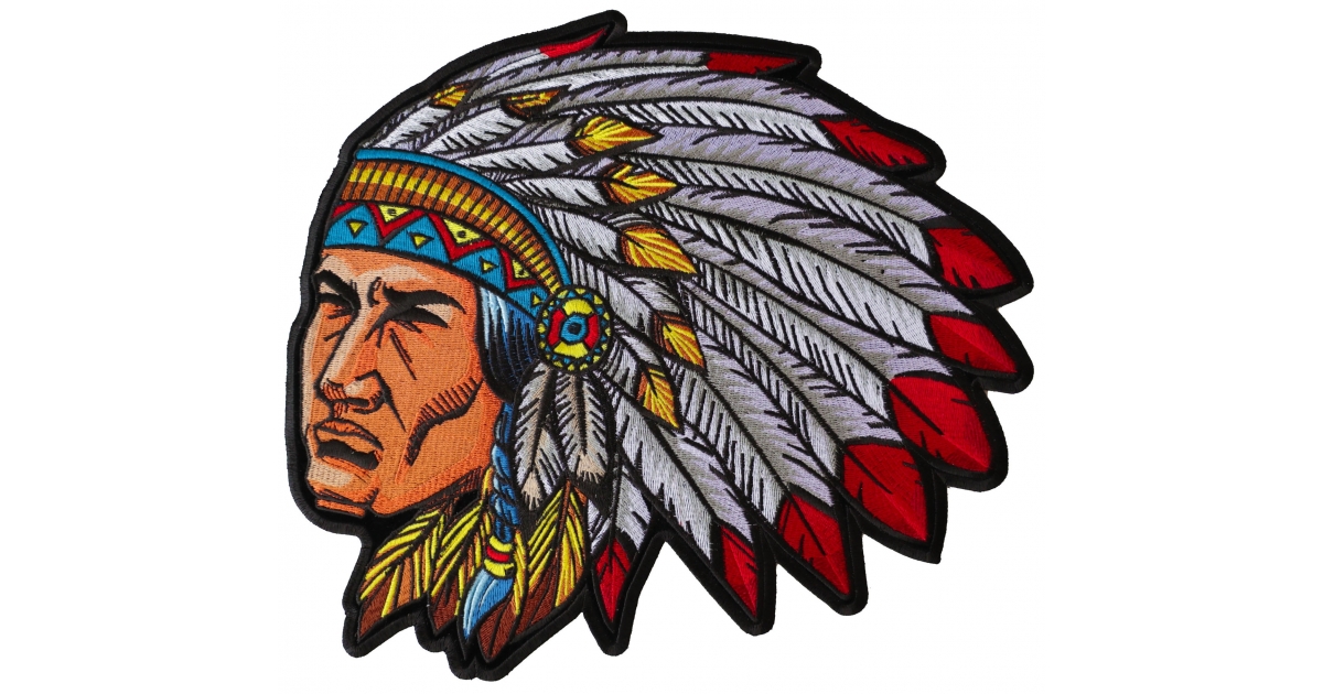 Indian Chief Patch, Large Indian Patches by Ivamis Patches