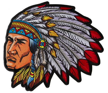 Indian Chief Patch, Large Indian Patches by Ivamis Patches