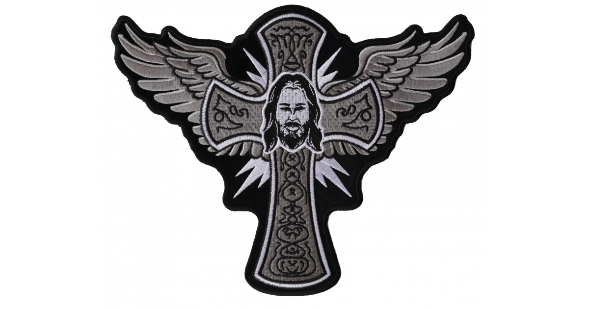 Christian Cross Jesus Patch, Large Christian Back Patches by Ivamis Patches