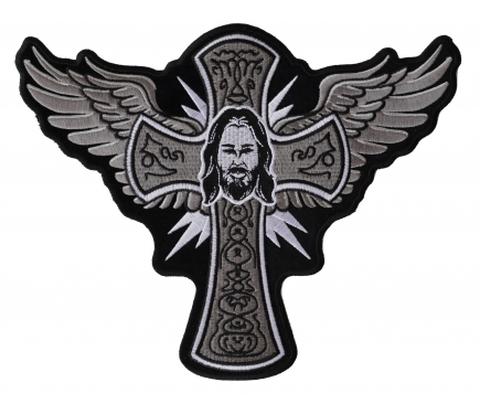 Christian Cross Jesus Patch, Large Christian Back Patches by Ivamis Patches