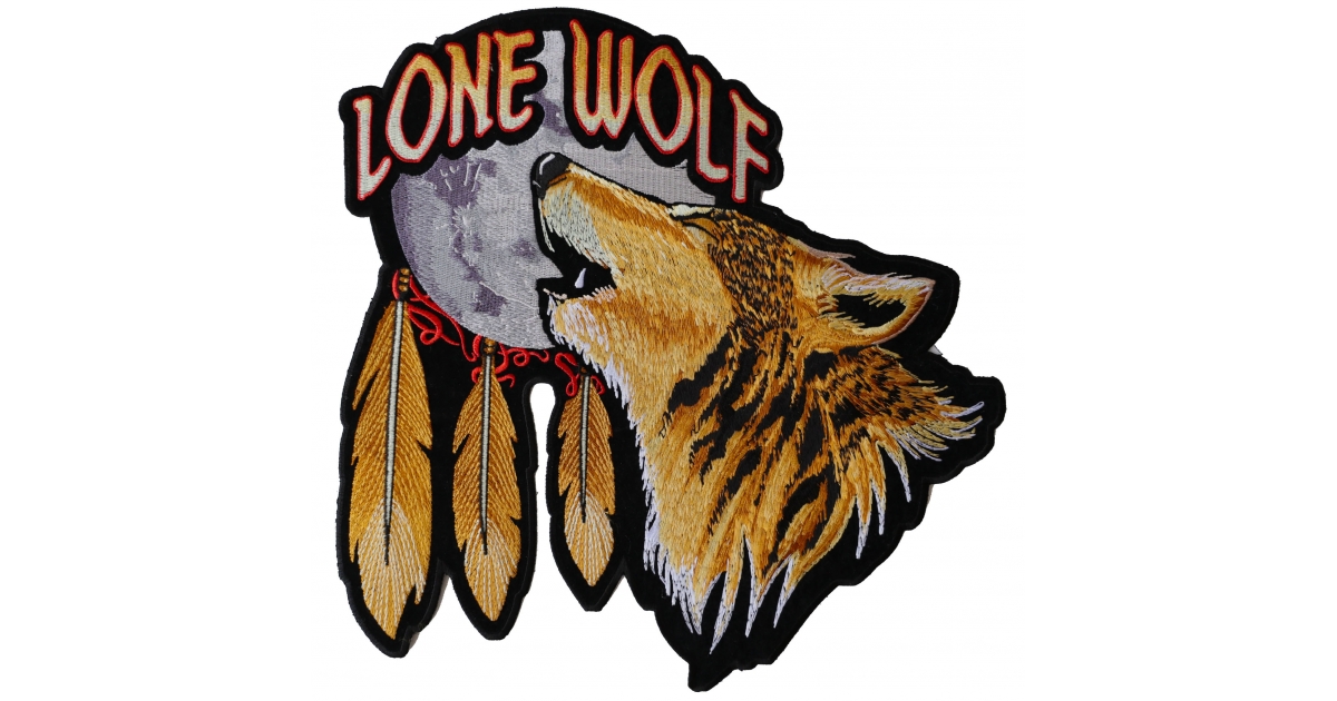 Howling at the Moon Lone Wolf Patch, Large Biker Back Patches for Leather Vests by Ivamis Patches