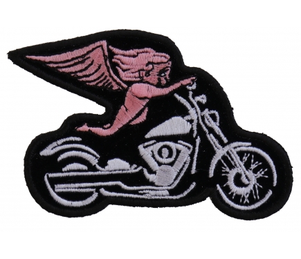 Pink Biker Angel On Motorcycle Patch, Biker Vest Patches, Sew or Iron ...
