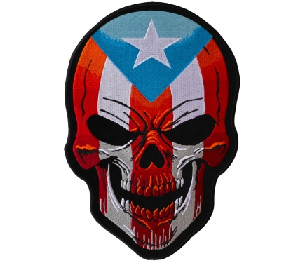 Puerto Rico Flag Skull Patch, Large Skull Patches by Ivamis Patches