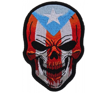 Puerto Rican Flag Skull Patch, Skull Patches by Ivamis Patches