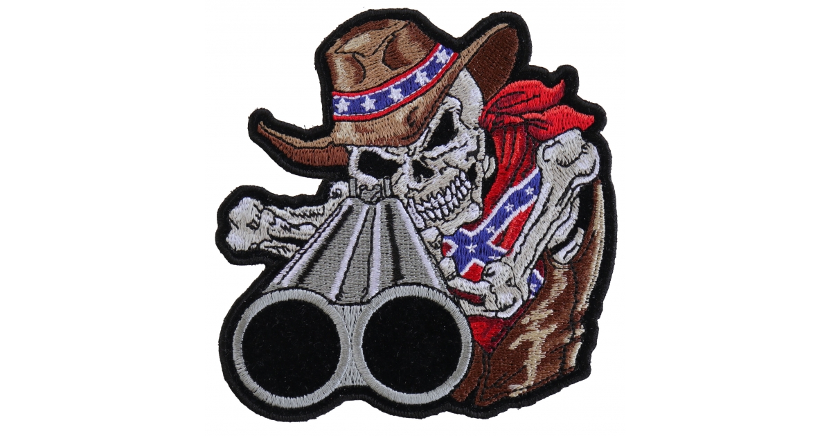 Rebel Cowboy with Shotgun Patch, Skull Patches by Ivamis Patches