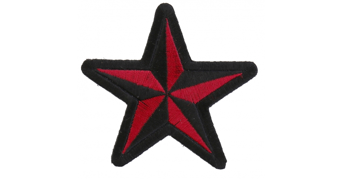 Red Black Star Novelty Iron on Patch - Iron on Novelty Patches by ...