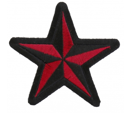 Red Black Star Novelty Iron on Patch - Iron on Novelty Patches by ...