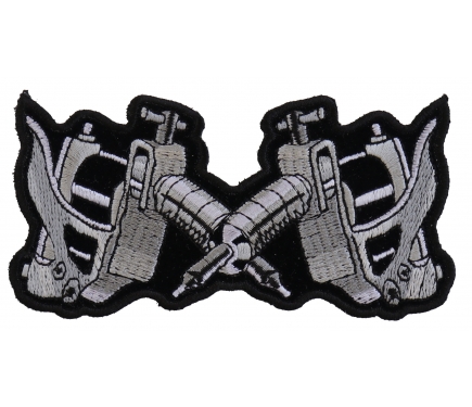 Small Tattoo Guns Novelty Iron on Patch - Iron on Novelty Patches by ...