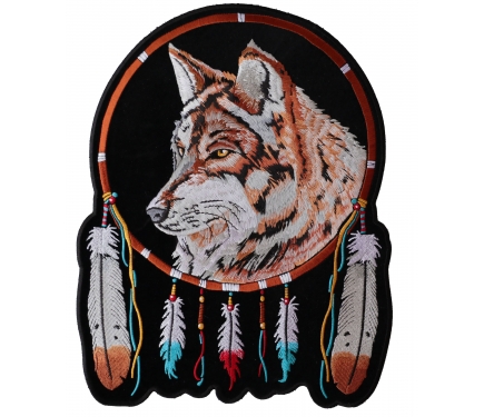 Dreamcatcher Wolf Feathers Patch, Large Animal Patches for Jackets by ...