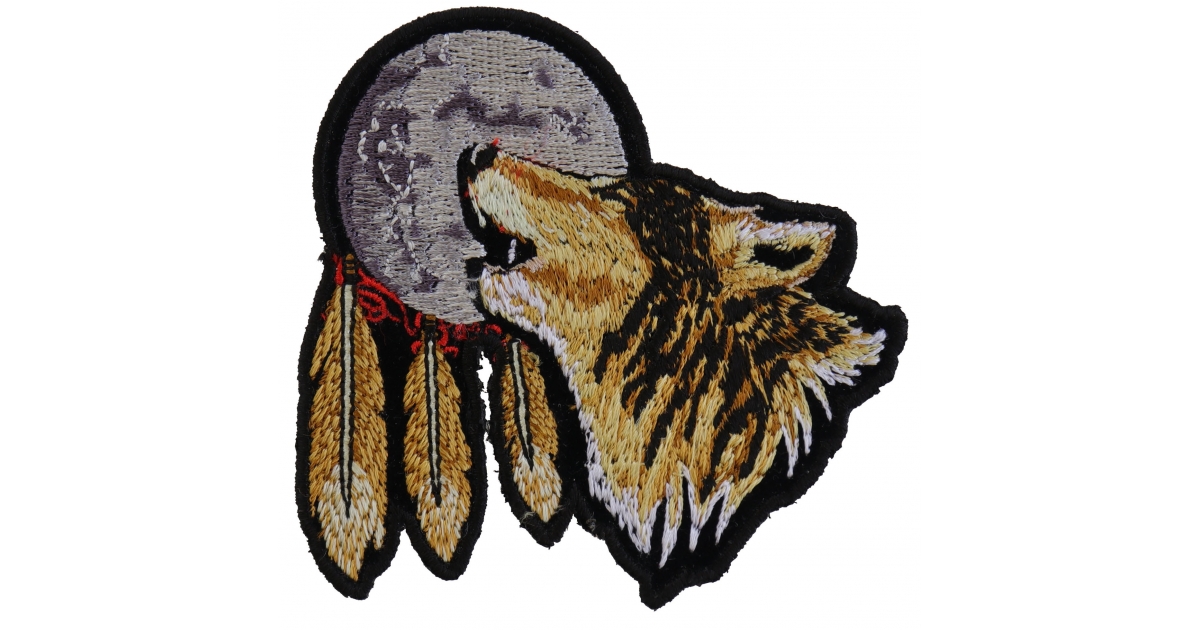 Iron On Wolf Moon Small Patch | Embroidered Patches by Ivamis Patches