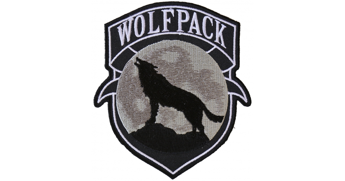 Wolfpack Patch Wolf Howling Moon Silhouette by Ivamis Patches