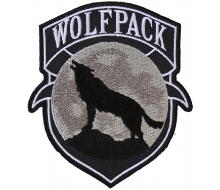 Wolfpack Patch Wolf Howling Moon Silhouette by Ivamis Patches