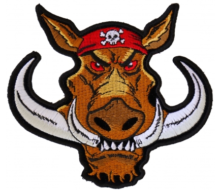 Wild Hog Patch, Biker Vest Patches, Sew or Iron on Patch by Ivamis Patches