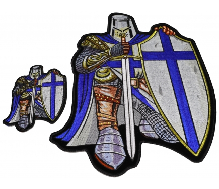 Blue Crusader Knight Patch Set Small and Large Back Patch by Ivamis Patches
