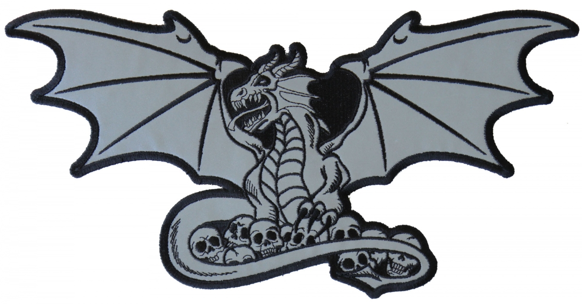 Dragon Skulls Patch, Large Animal Patches for Jackets by Ivamis Patches