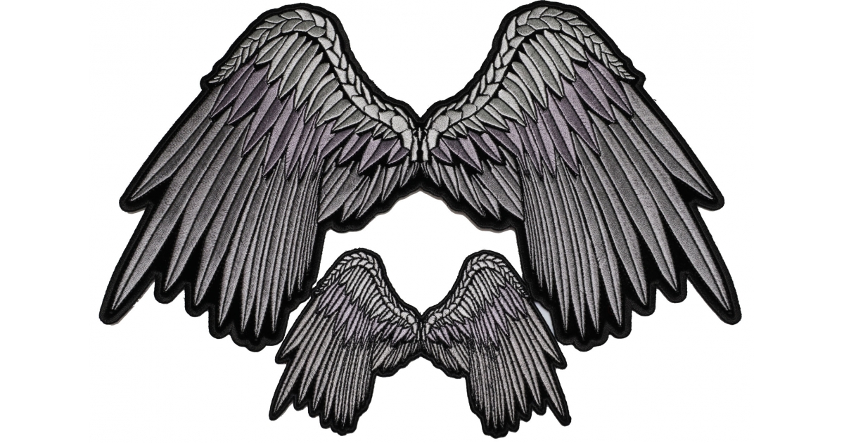 Pretty Gray Angel Wings Small and Large Patch by Ivamis Patches