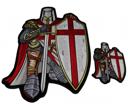 Red Knight Crusader Christian 2 Piece Patch Set by Ivamis Patches