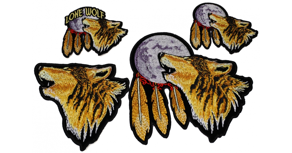 Set of 4 Howling Wolf Patches by Ivamis Patches