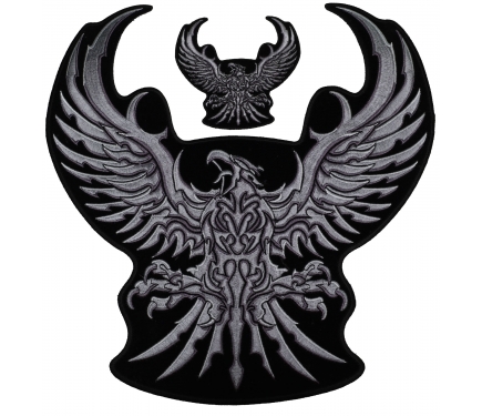 Shop Silver Eagle Embroidered Biker Patch Set Small and Large by Ivamis ...