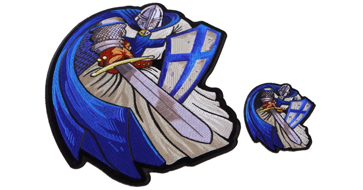 Blue Caped Crusader Knight Templar Small and Large Patch Set by Ivamis ...