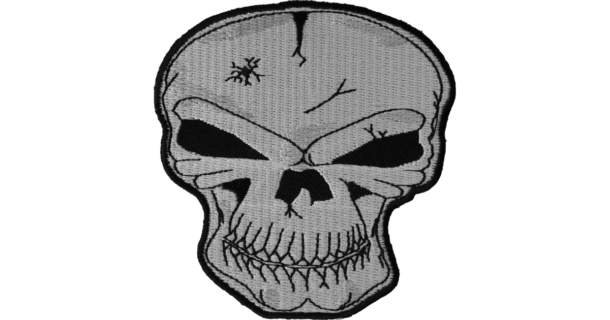 Gray Skull Patch, Skull Patches by Ivamis Patches