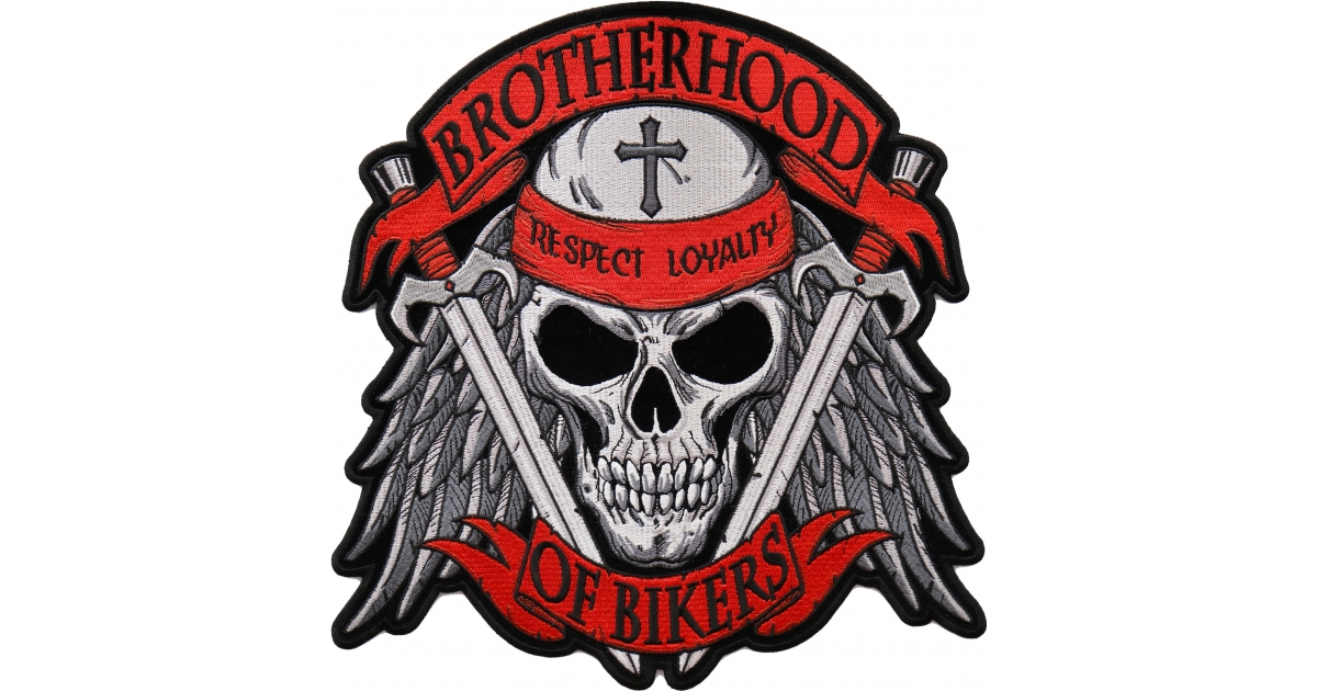 Brotherhood of Bikers Respect and Loyalty Skull Patch, Large Skull ...