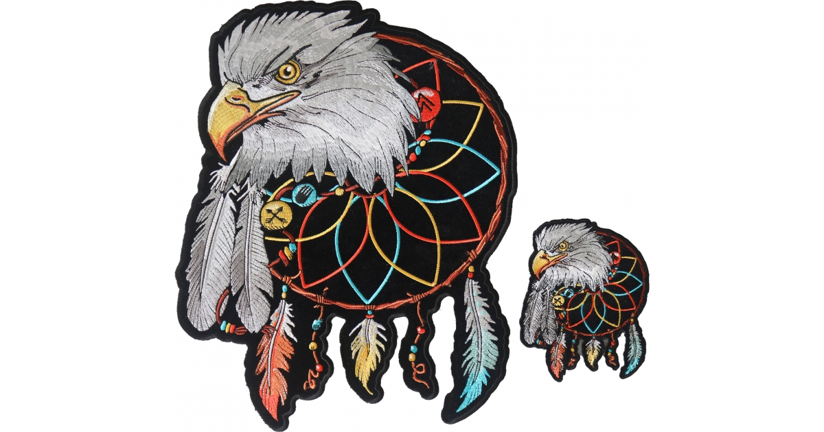 Dreamcatcher with Eagle Small and Large Patch Set Combo by Ivamis Patches
