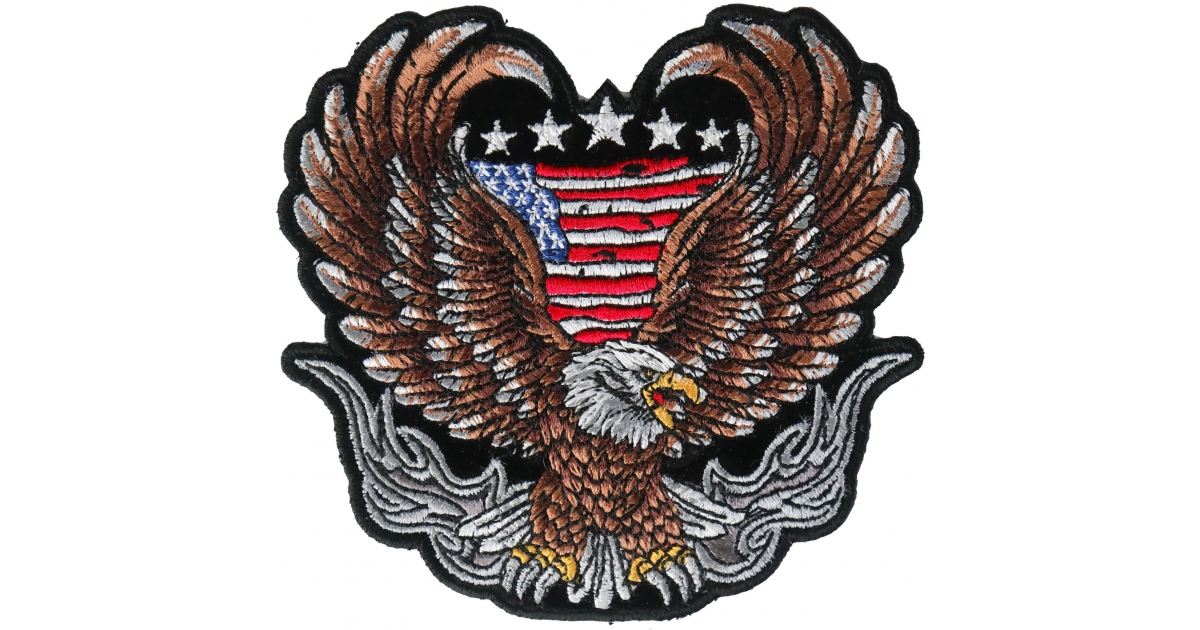 Patriotic Biker Eagle Iron-on Patch for Jackets by Ivamis Patches